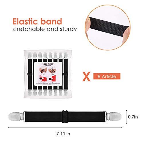 8 Pack Adjustable Boot Straps Stirrup Pant Straps Elastic Boot Clips ...