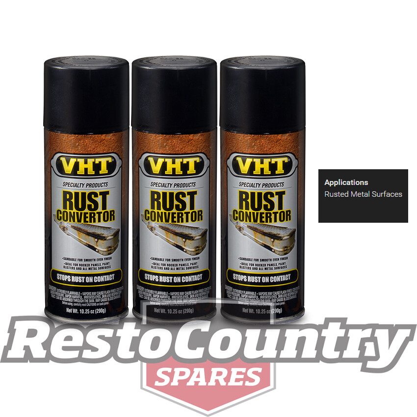 VHT RUST CONVERTER Spray Pack x3 Suits- Rusted Metal Body filler ...
