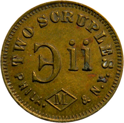 Philadelphia PA / New York Two Scruples Weight Token (01955) | eBay