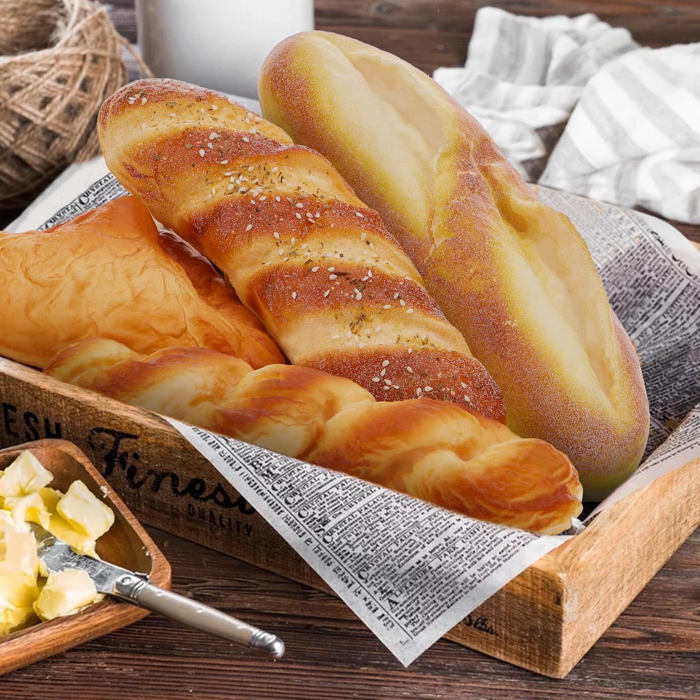4pcs Artificial French Bread Set Fake Loaf Simulation Baguette Faux ...
