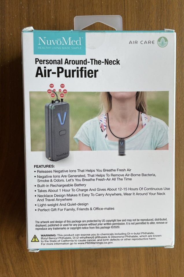 NuvoMed Personal Around The Neck Air-Purifier In Gray | eBay