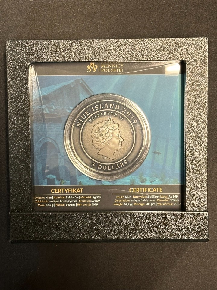 2019 Atlantis The Sunken City 2 oz Antique Silver Coin Niue $5 **FREE ...