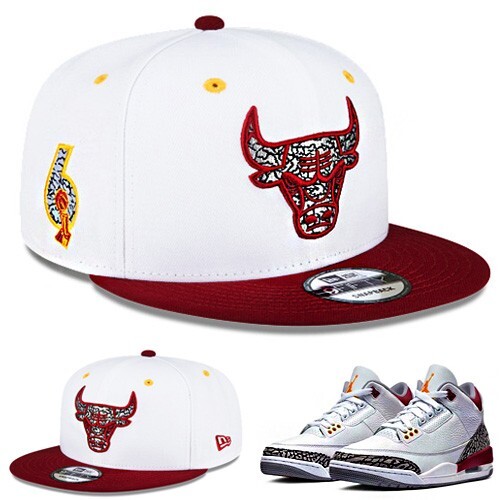 Chicago Bulls Snapback White And Red