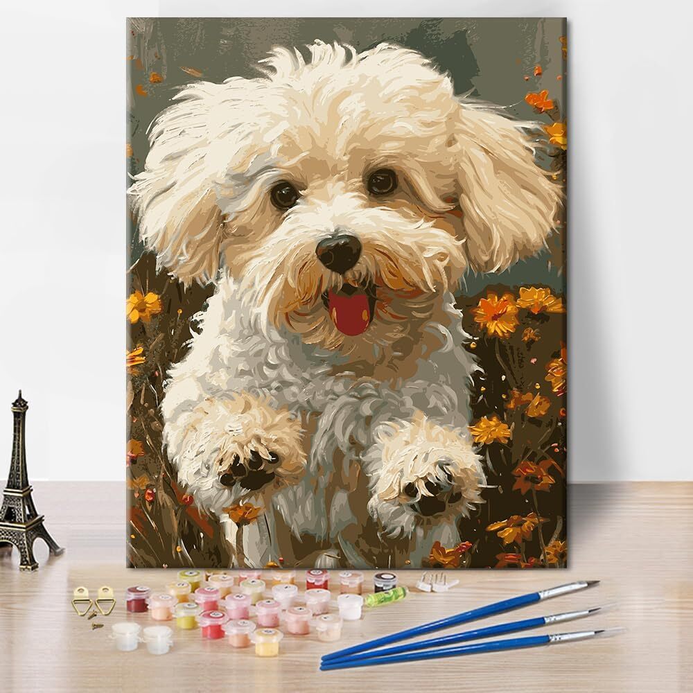 Dog Cute Paint by Numbers Kit for Adults Paint by Number Kits for Kid ...