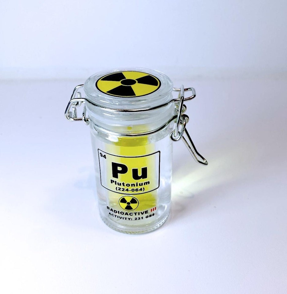 Plutonium Glass Jar with vial Radioactive Nuclear Back to the future | eBay