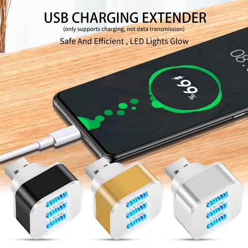 USB Extension Charger 3-port USB Mobile Phone Charger Charging Extender ...