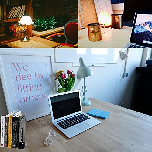 8 Pack Metal Bookends Book Stopper Holders for Shelves Home Office ...