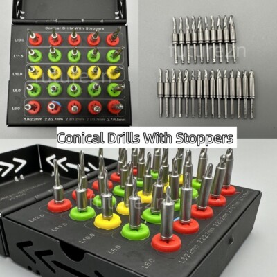 25Pcs/Kit Conical Drills with stopper Dental Implant Guide Surgical ...