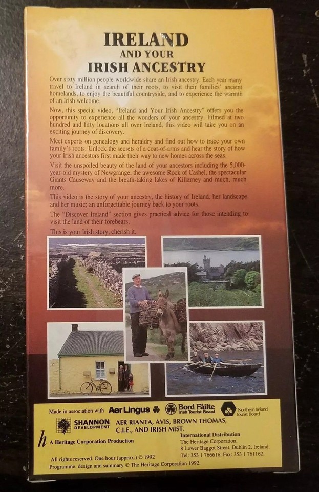 Irish Heritage Video - Ireland and Your Irish Ancestry (1992) VHS ...