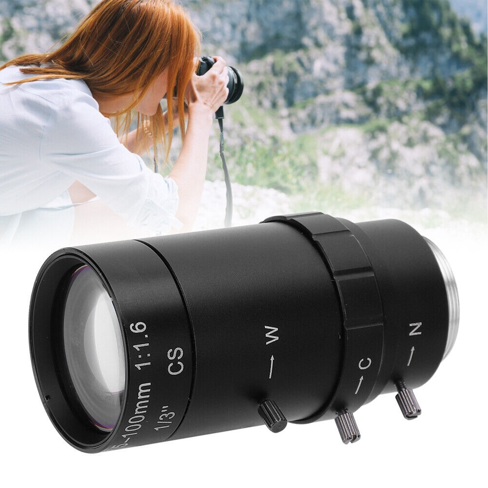 5-100mm 1/3" 2MP HD Varifocal Manual Zoom Lens for CCTV Camera CS Mount ...