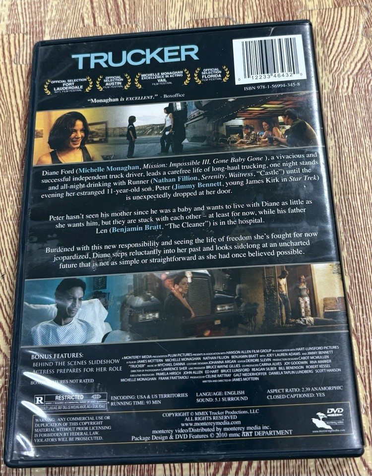 Trucker DVD Michelle Monaghan, Nathan Fillion Benjamin Bratt ...