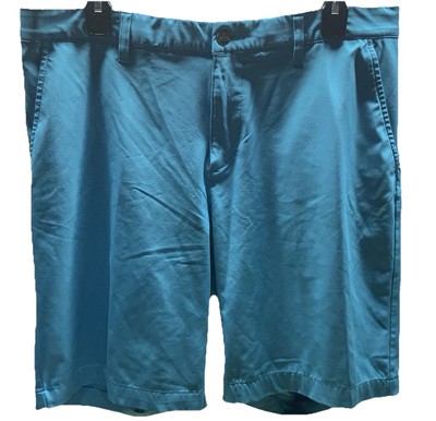 Adidas Turquoise Blue Long Stretch Golf Flat Front Shorts Size 34x9 | eBay