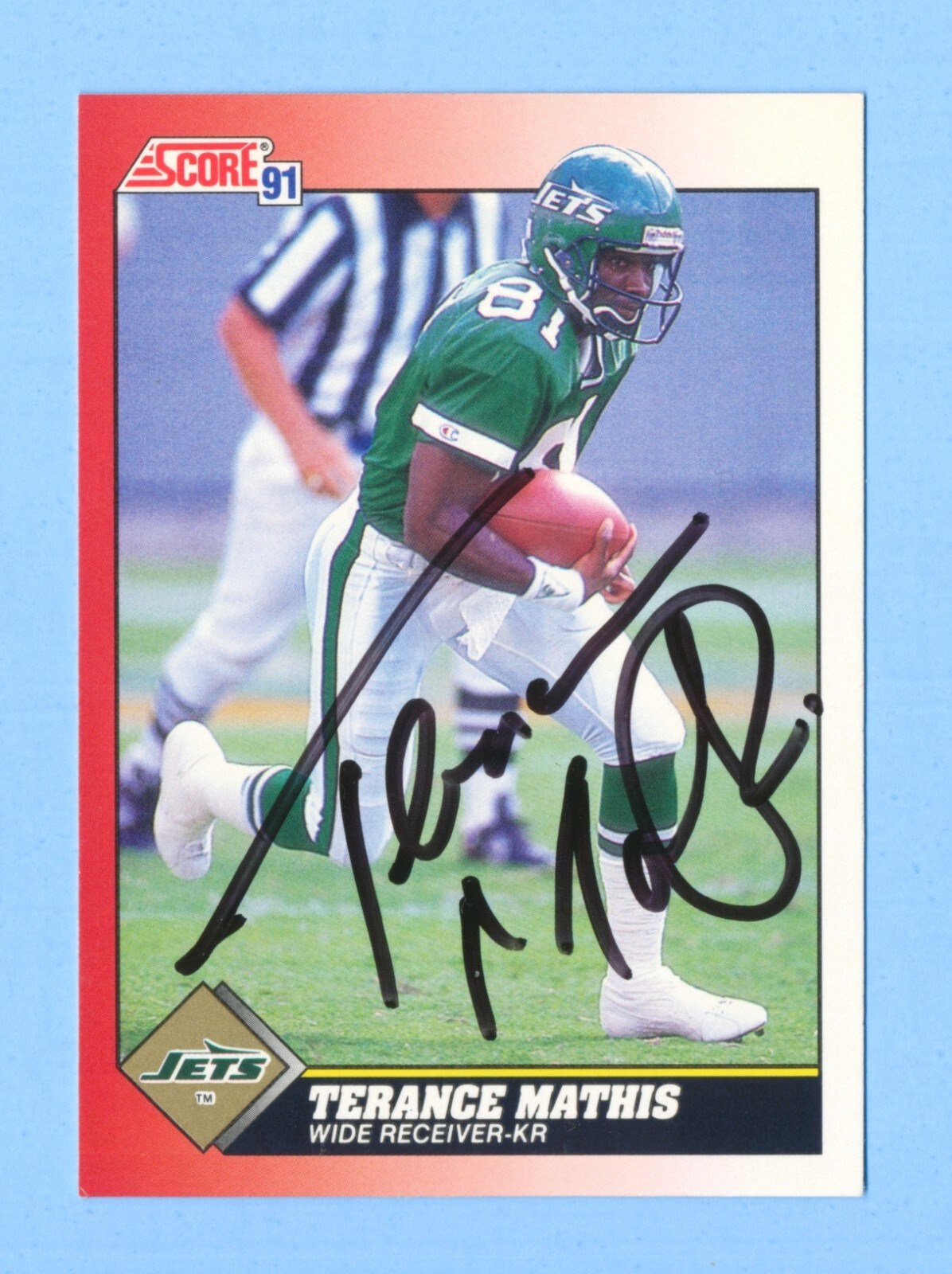 Terance Mathis - Signed/Autographed - 1991 Score Card #114 - New York ...