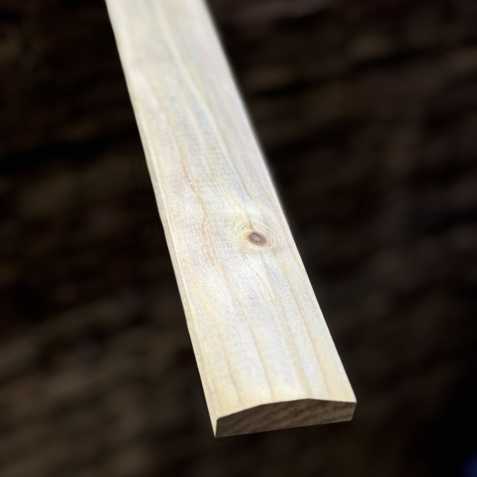 6ft Premium Wooden Fence Capping Rail Green Pressure Treated - Pack of ...