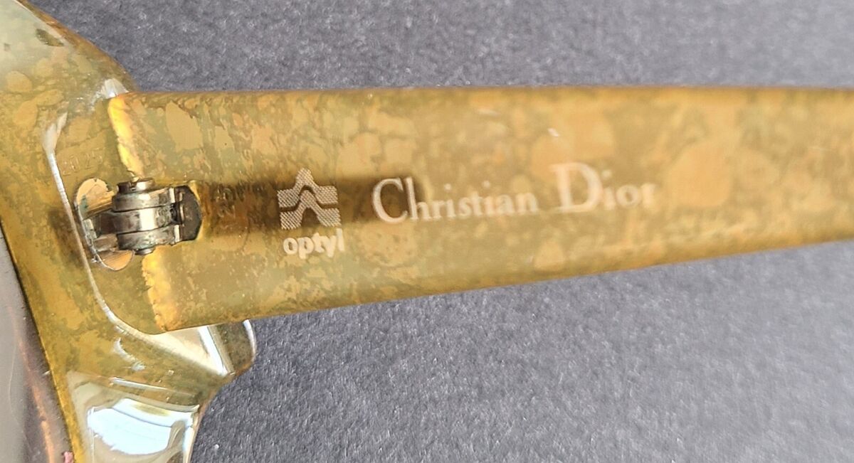 vintage 1980s Christian Dior marbled green Optyl brown lense vintage 1980s Christian Dior marbled green Optyl brown lense