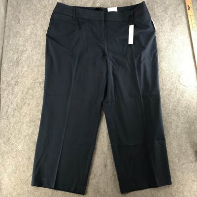 Cato Pants Womens Sz 22WP NWT Navy Straight Leg Petite Curvy Flat Front ...