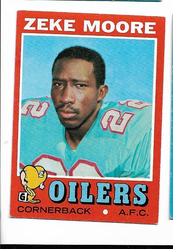 1971 TOPPS FB #43 ZEKE MOORE/OILERS EX/MT | eBay