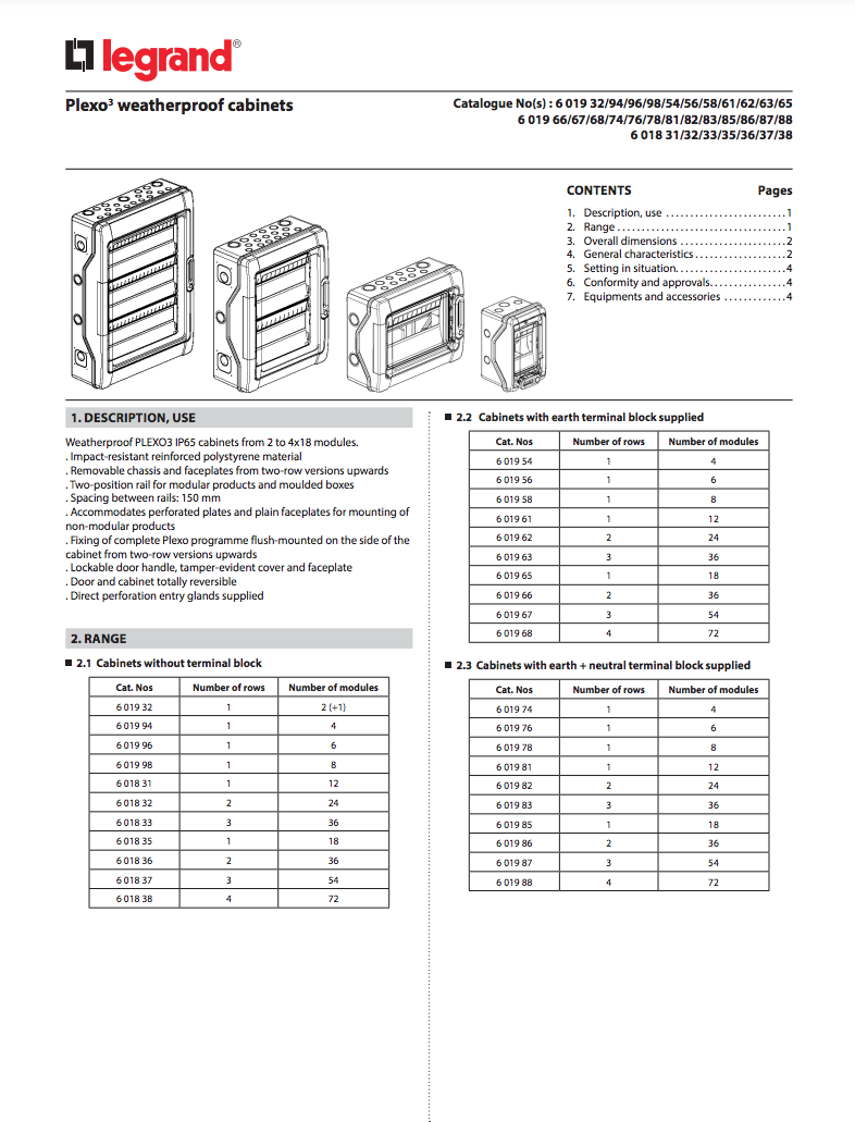 Legrand Plexo3 IP65 Weatherproof Surface Mount Enclosure 8 Module ...