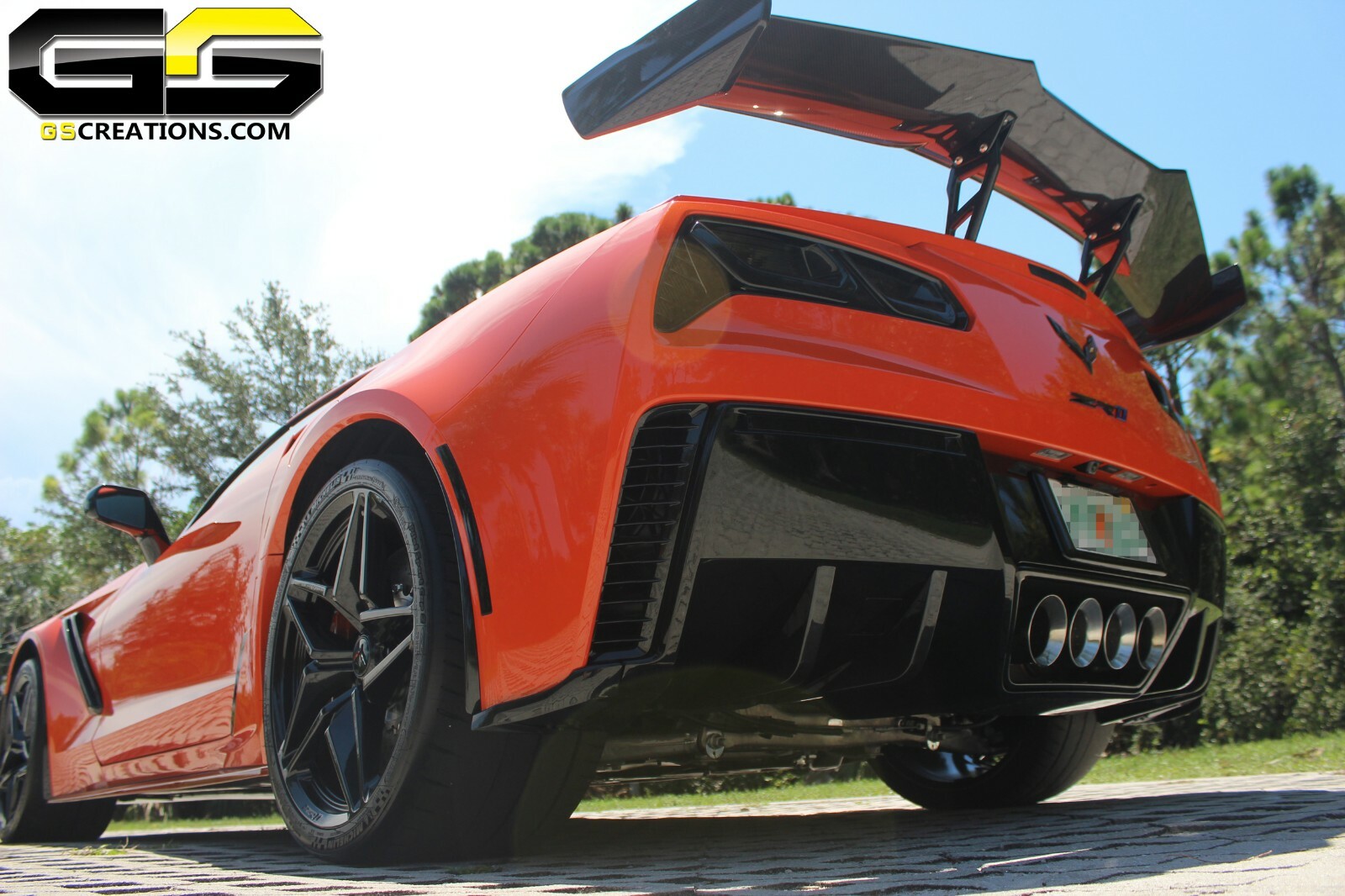 C7 Corvette Z06 Grand Sport ZR1 Carbon Flash Rear Diffuser Fins 2 Per ...