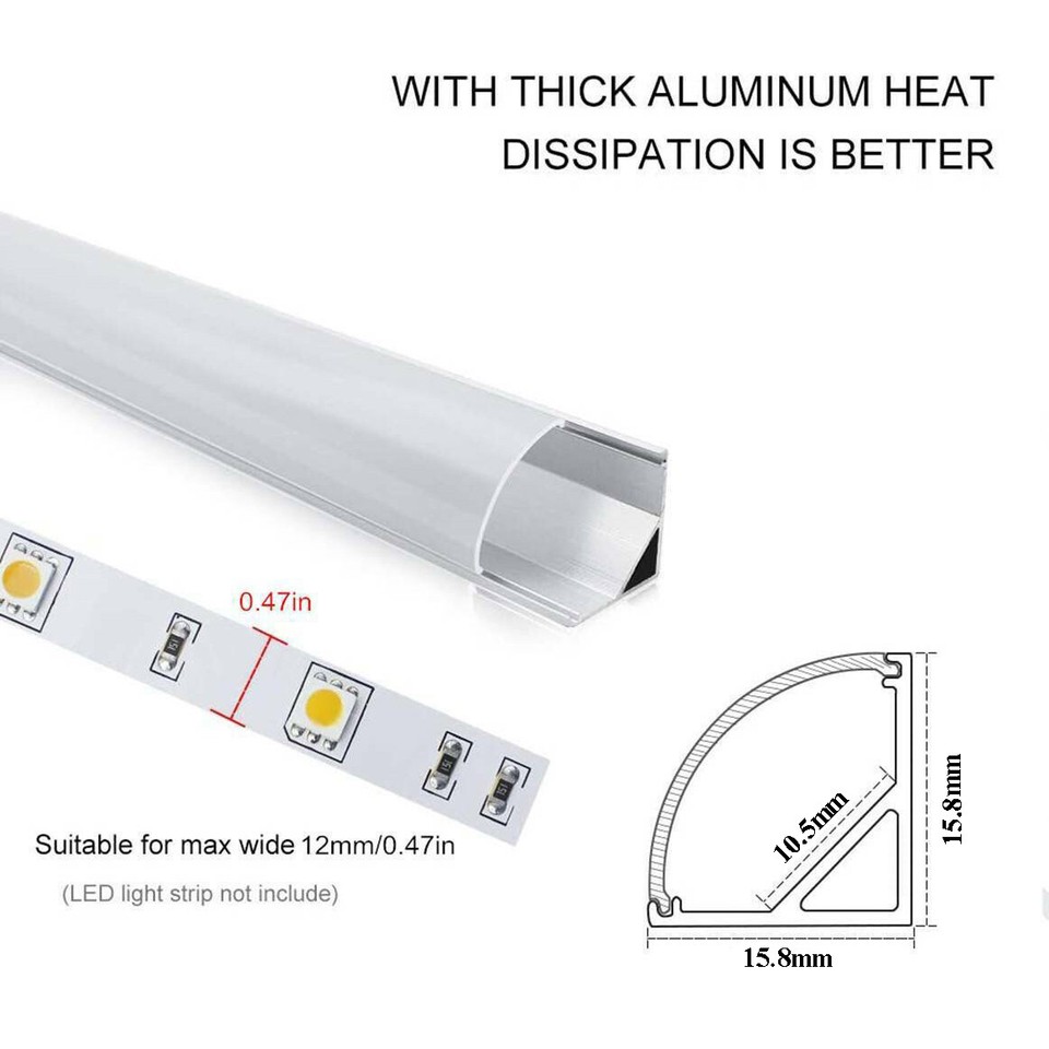 LED V Shape Aluminum Channel System Track Led Strip Light Diffuser ...