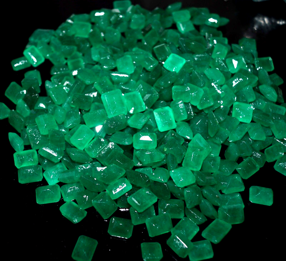 70 Ct Natural Certified Emerald Cut Colombian Green Emerald Lot Loose ...