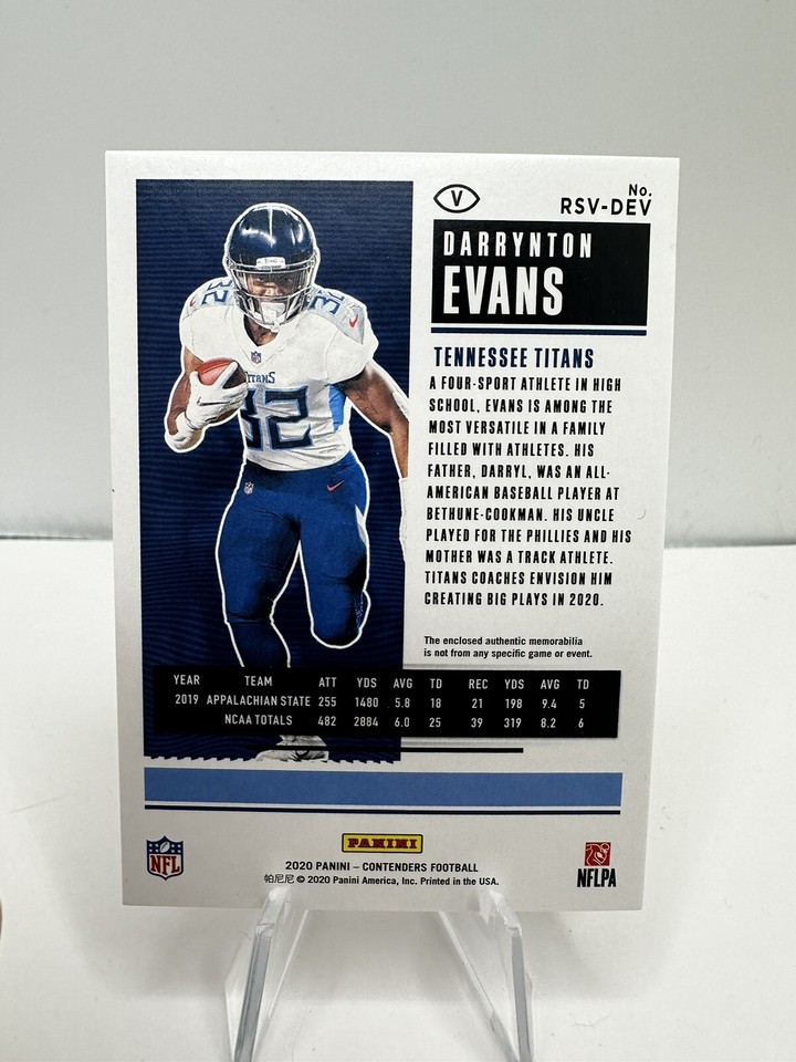 2020 Panini Contenders Rookie Ticket Swatches Darrynton Evans Rookie ...