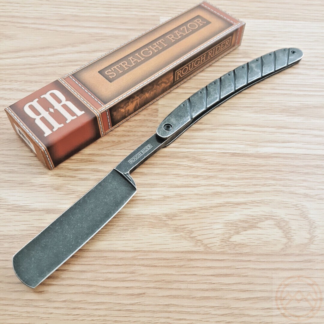 Rough Rider RR1715 Stonewashed Straight Razor 3" Stainless Blade for ...