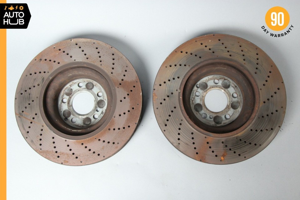 Mercedes W204 C63 AMG E550 Front Left & Right Drilled Disc Brake Rotors ...