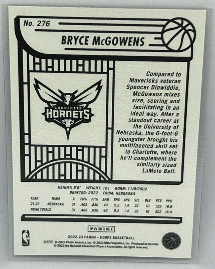 Bryce McGowens Rookie 2022-23 Panini Hoops Basketball # 276 | eBay