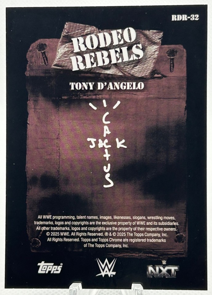 2025 Topps Wrestling Chrome WWE x Cactus Jack Tony D'Angelo Rodeo ...