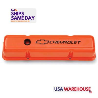 Proform 141-784, 2 Pack Orange Steel Sbc Valve Covers - Tall W/Baffle ...