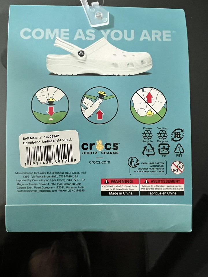 Crocs New Uniquely You Ladies Night Diamond Rose Wine Mask Jibbitz ...