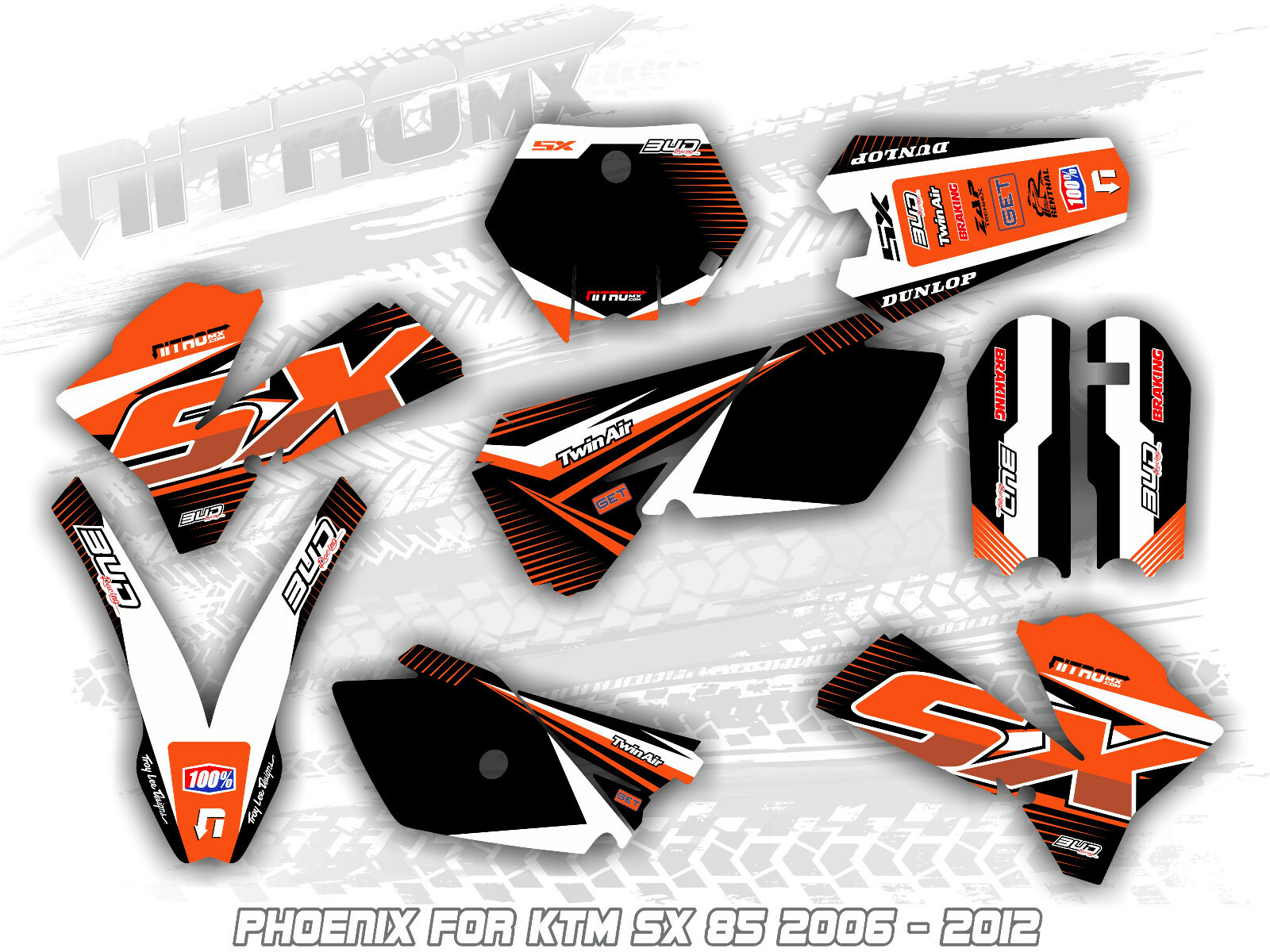 NitroMX Graphic Kit for KTM SX 85 SX85 2006 2007 2008 2009 2010 2011 ...