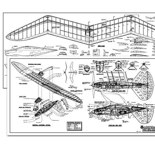 Electric Seagull Glider 78" Wingspan RC Model Airplane Printed Plans ...