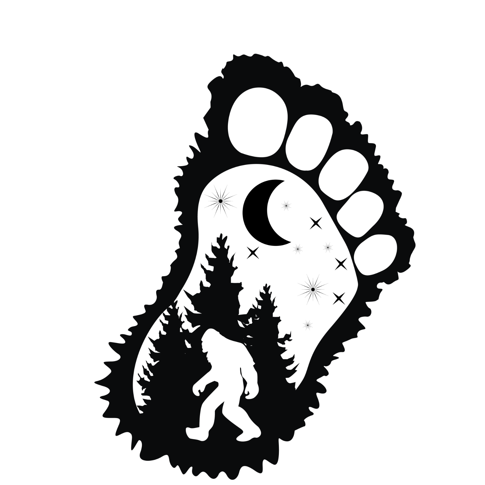 Bigfoot Sticker 4" Cryptid Yeti Sasquatch Hunter Believe Foot Forest ...
