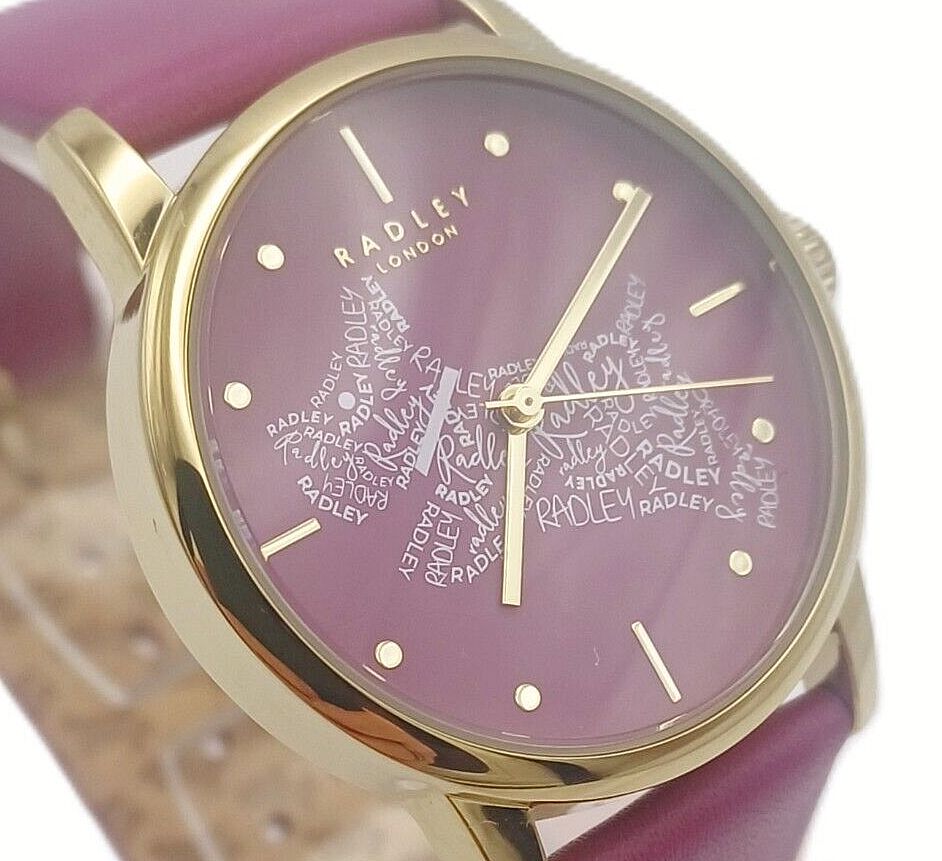 Radley Calligraphy Ladies Watch Leather Strap Gold Plated RY21628A RRP ...