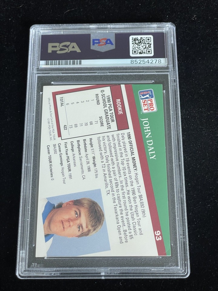 John Daly Signed 1991 Pro Set Rookie Card PSA Auto Golf Legend | eBay
