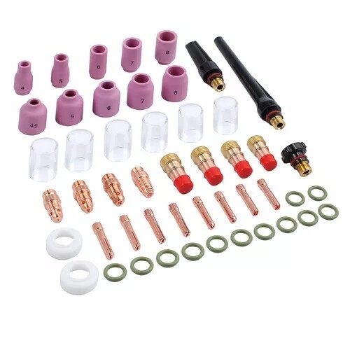 49X TIG Welding Torch Stubby Gas Lens #10 Pyrex Glass Cup Kit For WP-17 ...