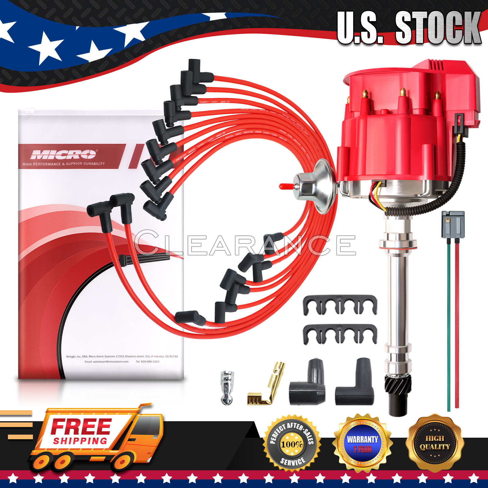 Distributor + Wire + Pigtail for SBC Chevy C10 302 350 400 454 7500RPM ...