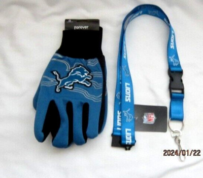 Detriot Lions Raised Logo Licensed NFL Sport Utility Gloves&Lions ...