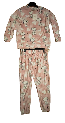 Munki Munki Pink Ladies SNOOPY LOVE Microfiber Pajama 2 piece set ...
