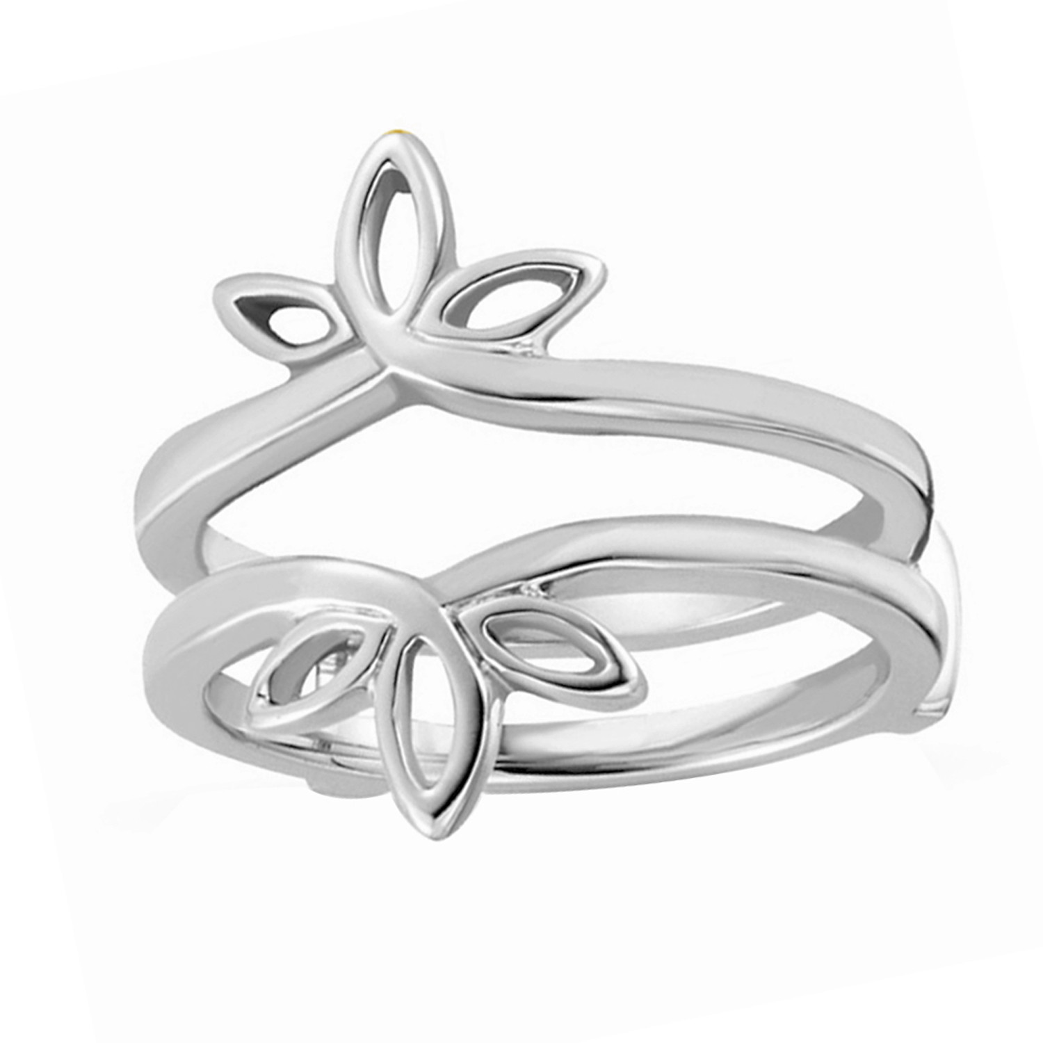 14K White Gold Plated Silver Engagement Wedding Guard Insert Enhancer ...