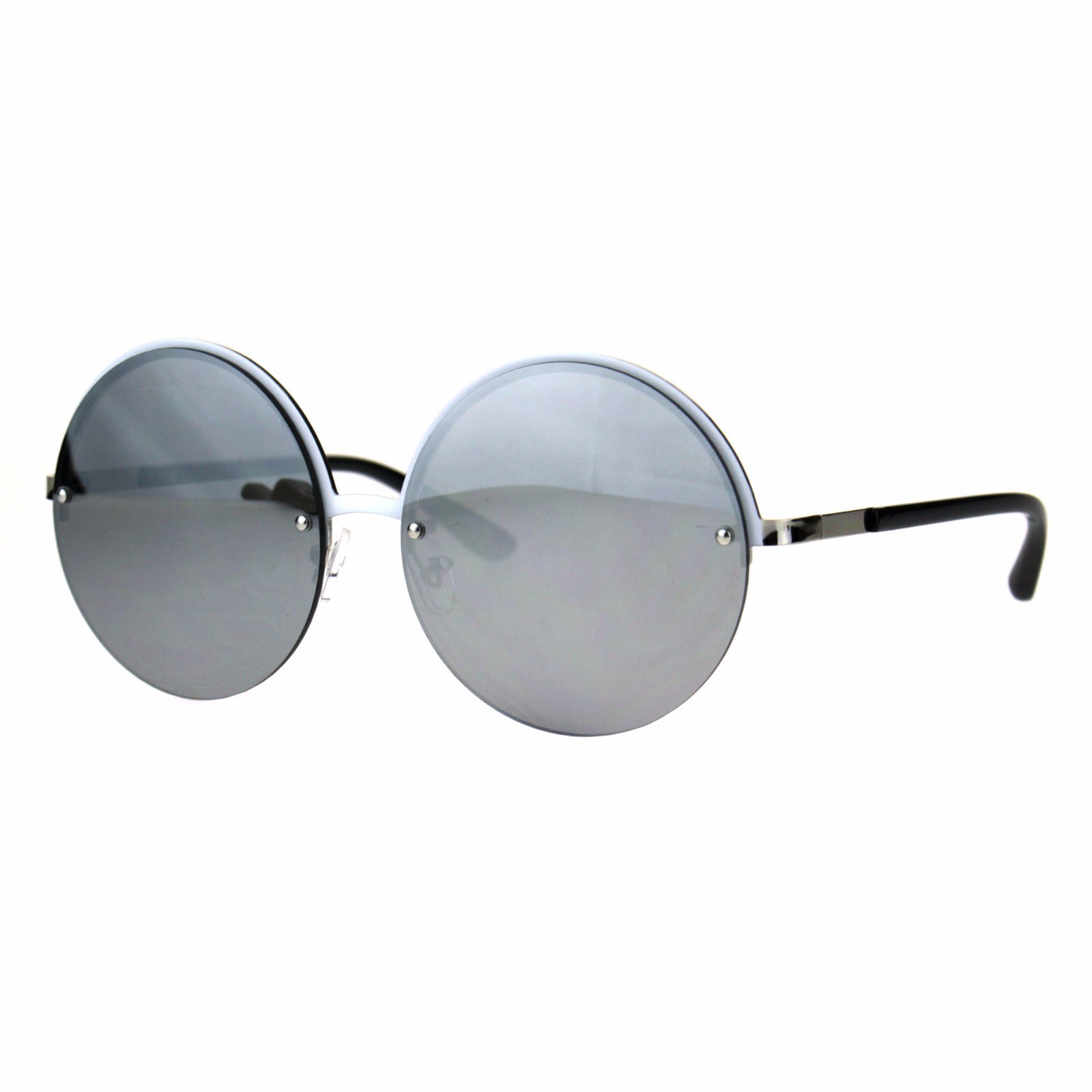 Womens Fashion Sunglasses Trending Half Rim Round Circle Frame UV 400 ...