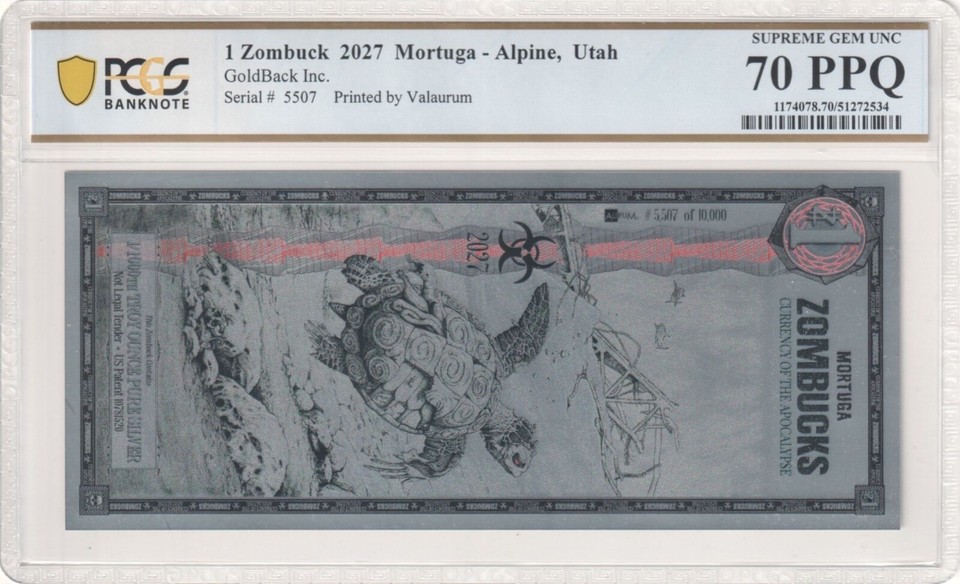 2027 Mortuga Zombuck Silver Note PCGS 70 | eBay