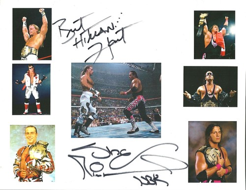 m974 Bret Hart Shawn Michaels signed vintage Wrestling Photo w/COA ...