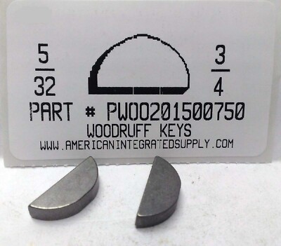 #8 5/32X3/4 WOODRUFF KEYS STEEL PLAIN (10) | eBay