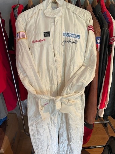 JOHNNY RUTHERFORD, HAND SIGNED,RACE WORN 1980'S USED/WORN SIMPSON ...