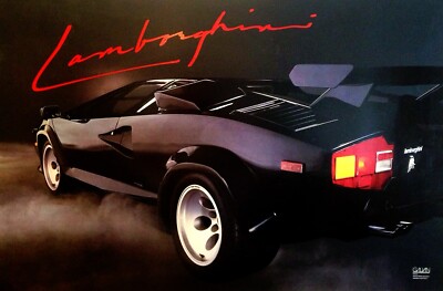 lamborghini countach 80s audio ad reprint retro vintage style 12x18 ...