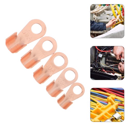 70 Pcs Copper Nose Terminal Circular Splice Crimp Cable End Crimps ...