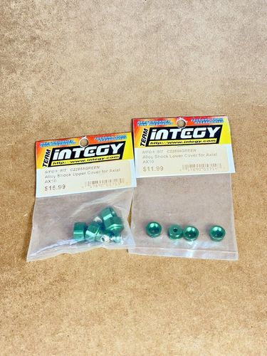 Integy Alloy Shock Covers Upper C22855 Green & Lower C22856Green AX10 ...